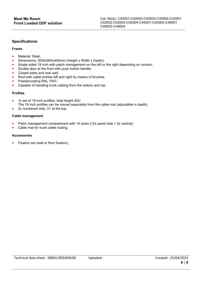 Legrand LCS3 Meet-me Room technical document, page 9