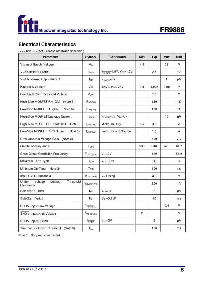 FR9886 datasheet page 5
