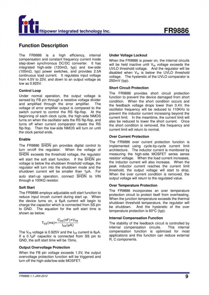 FR9886 datasheet page 9