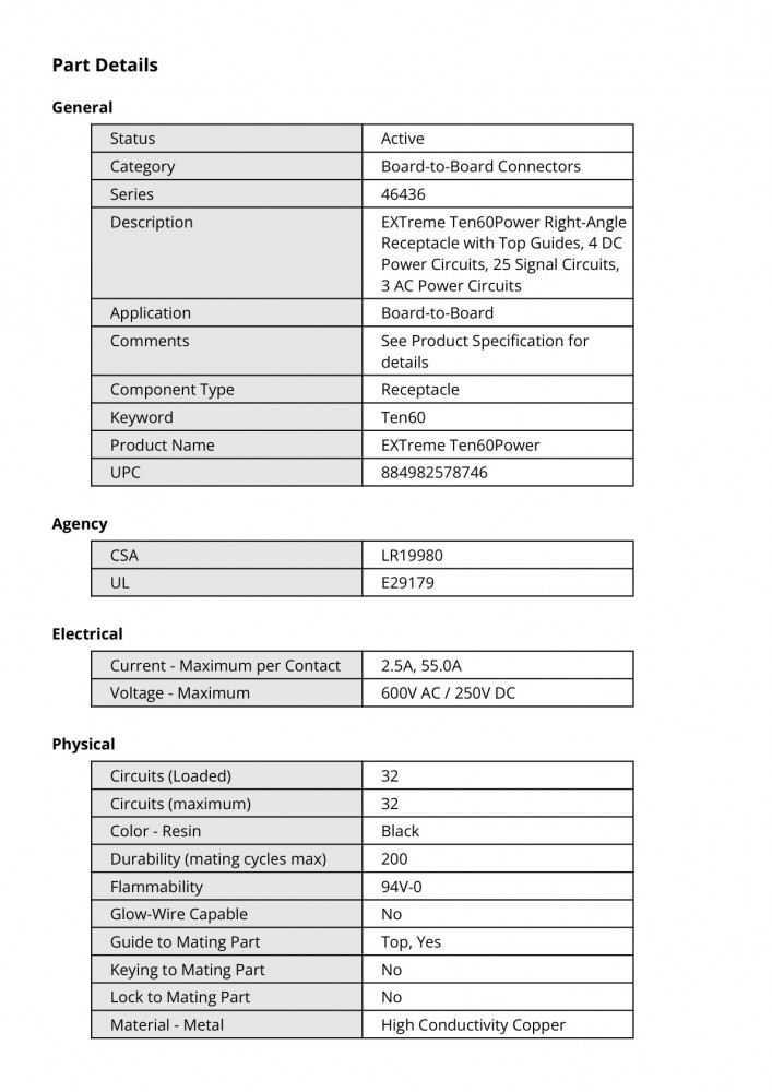 MOLEX 464363113 product document, page 2