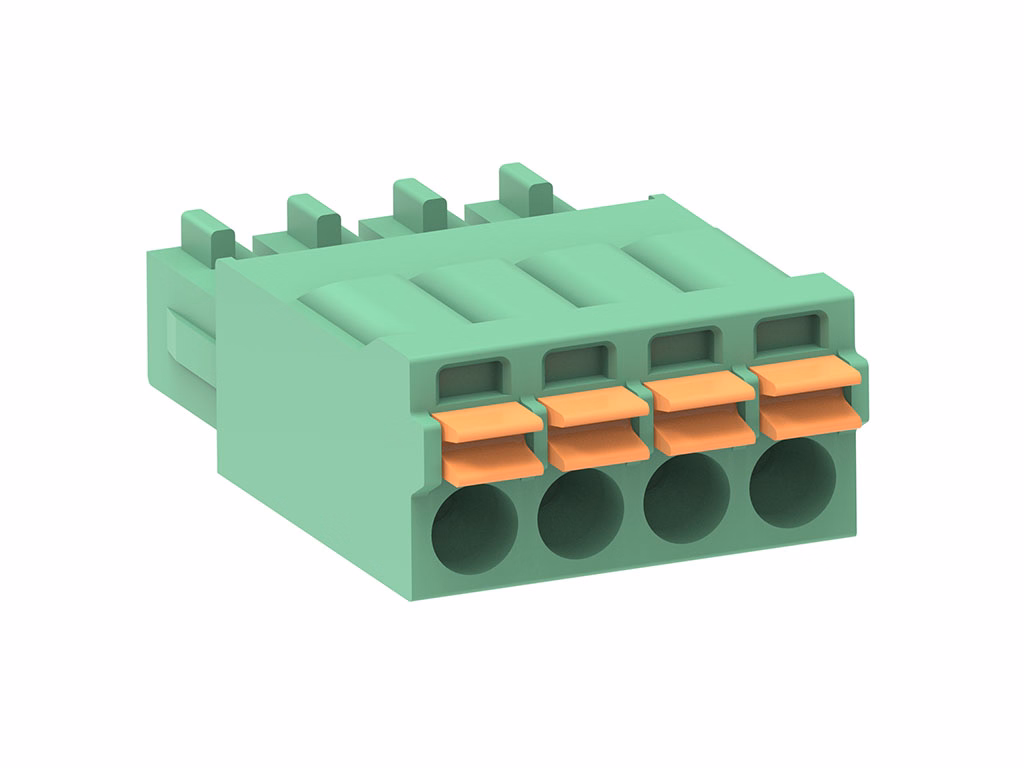 3.50mm Pitch Eurostyle Spring Type Plug, 4 Circuits, Green for sale