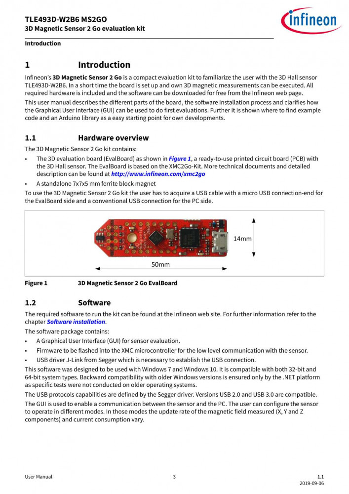 TLE493D-W2B6 MS2GO manual page 3