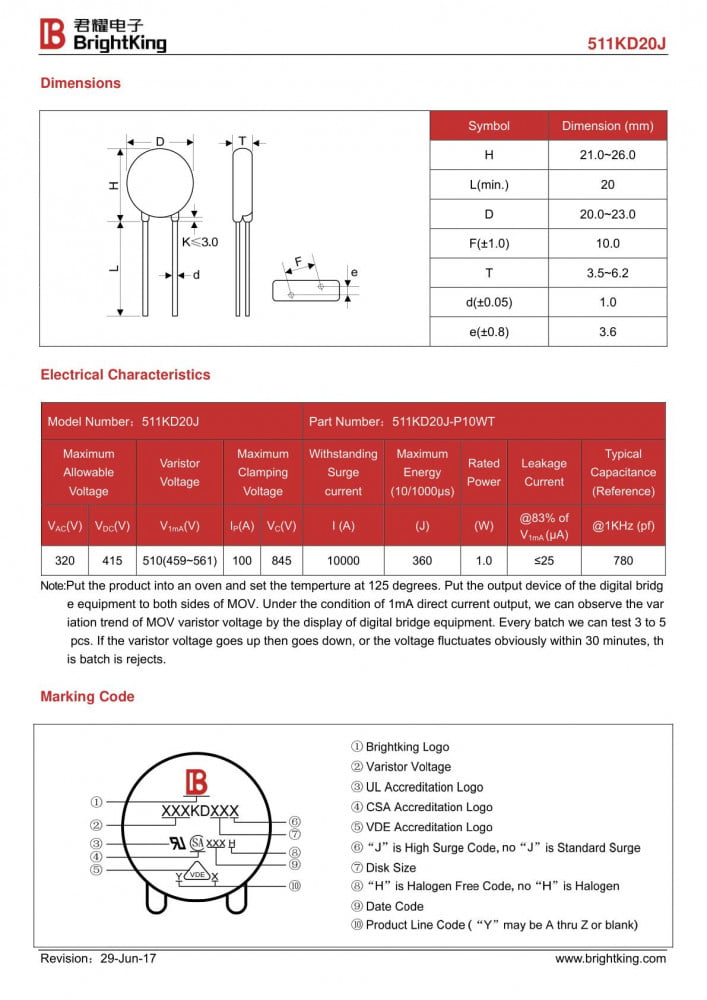 511KD20J-WT datasheet page 2