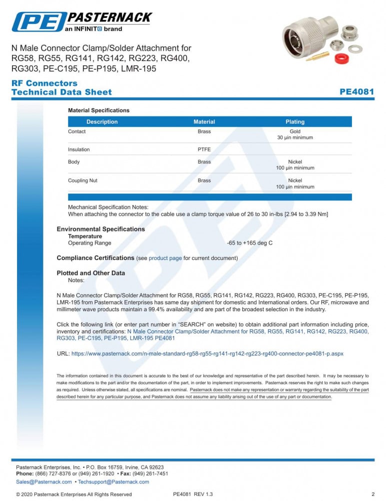 PE4081 technical datasheet page 2
