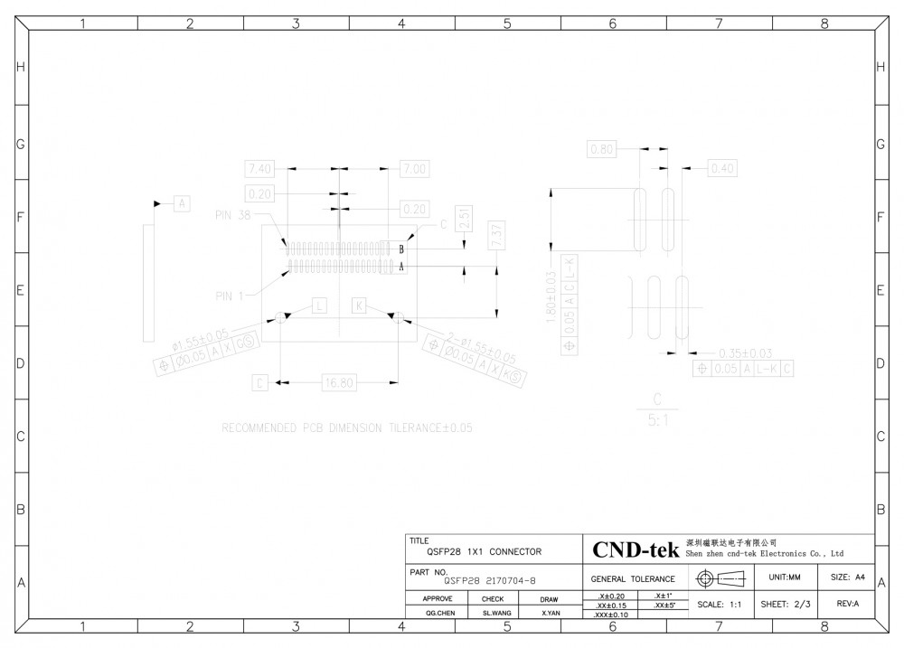 QSFP28 2170704-8 drawing sheet 2