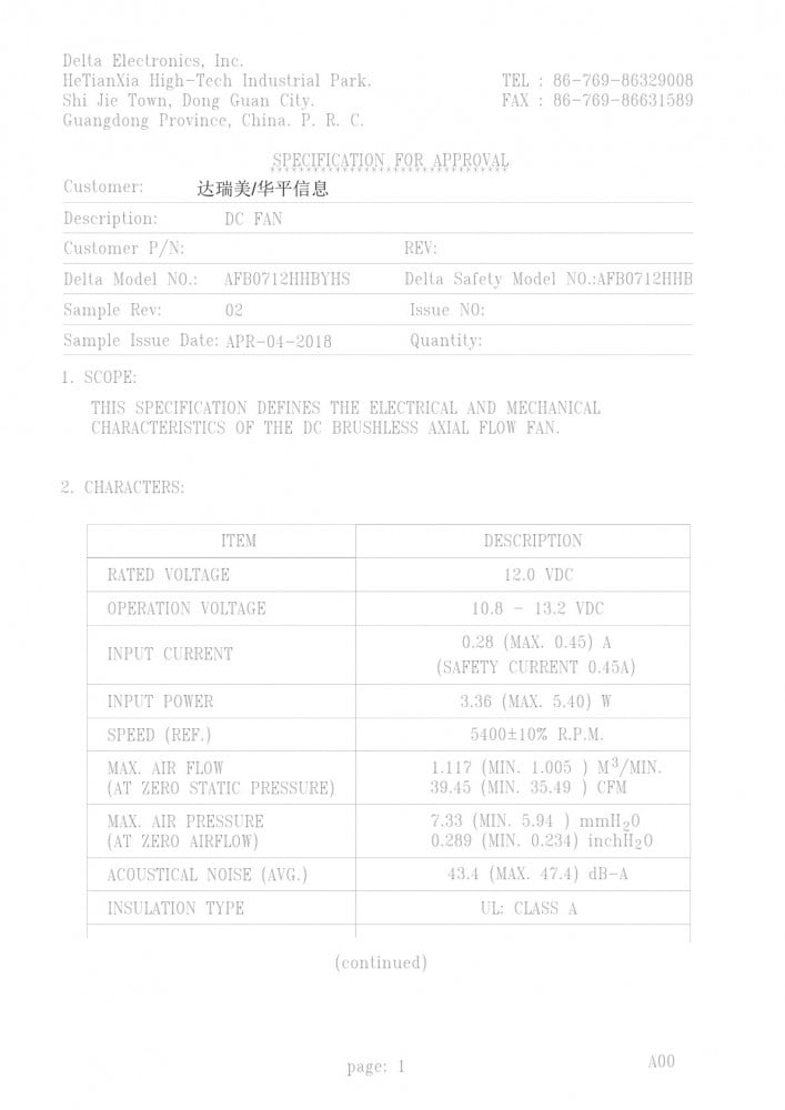 AFB0712HHBYHS specification page 3