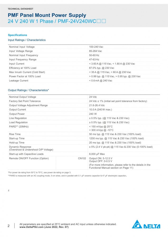 PMF-24V240WCGR datasheet page 2