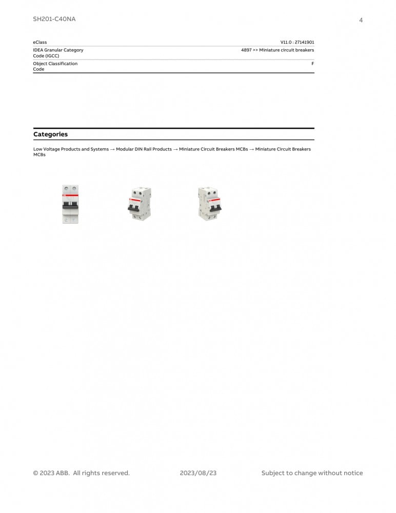 SH201-C40NA technical document page 4