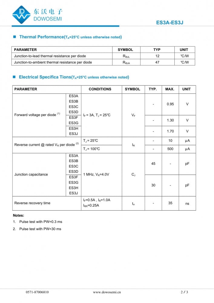 DOWO ES3D(SMC) datasheet page 2