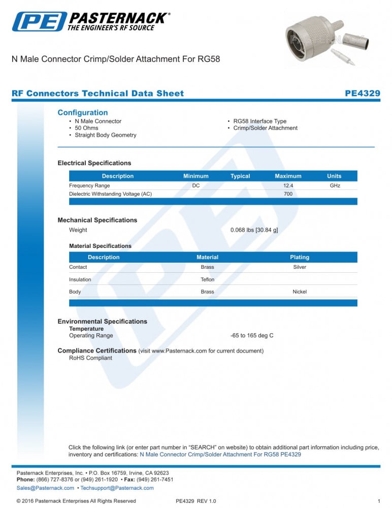 PE4329 technical document page 1