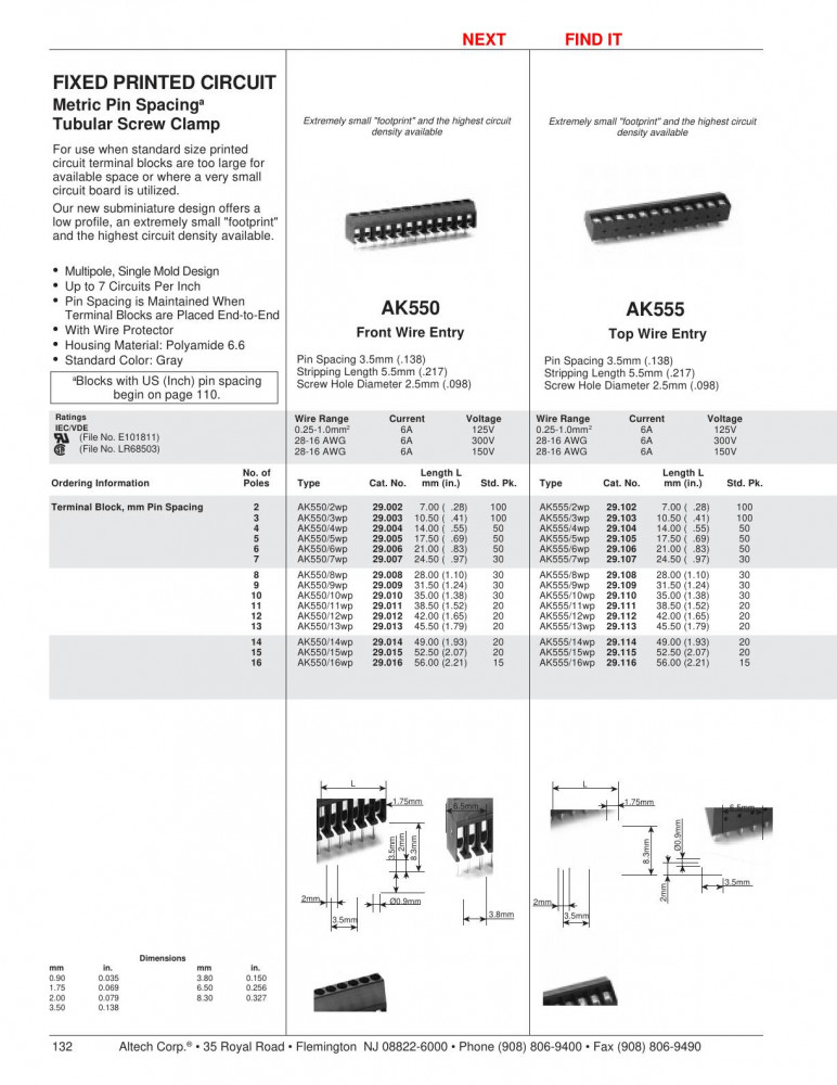 Altech terminal block catalog page 1