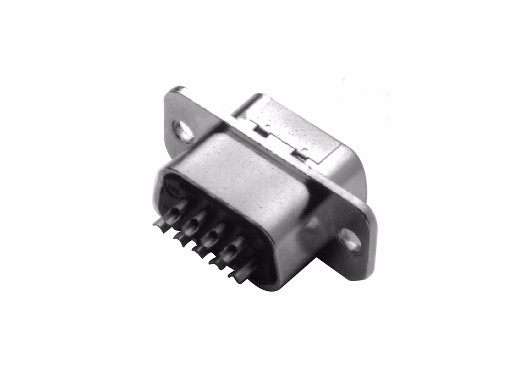 Standard-Density EMI Filtered D-Sub Connector, Male, Straight, Solder Cup, 4000pF Pi, RoHS, 9 Circuits for sale