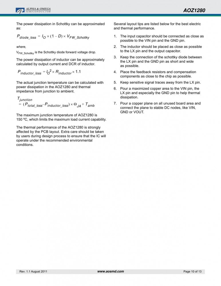 AOZ1280CI datasheet page 10
