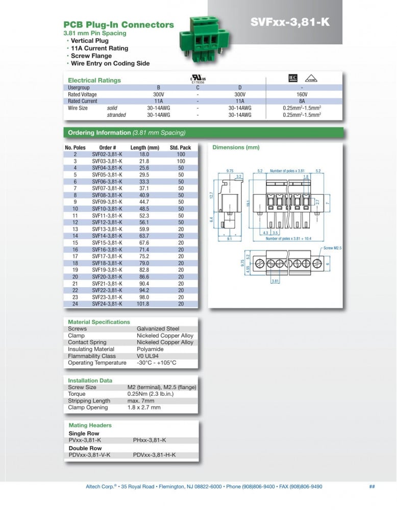 SVF03-3,81-K technical document page