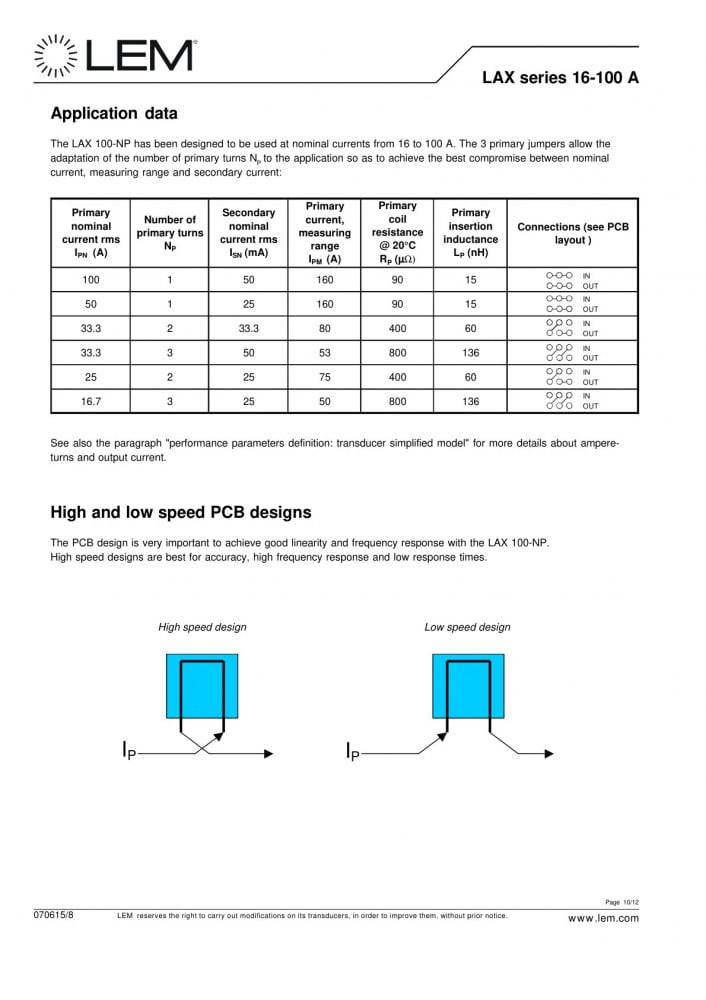 LAX 100-NP datasheet page 10