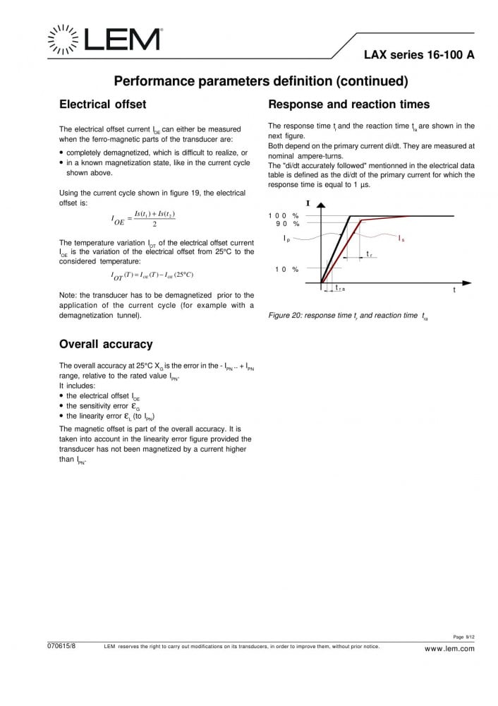 LAX 100-NP datasheet page 9