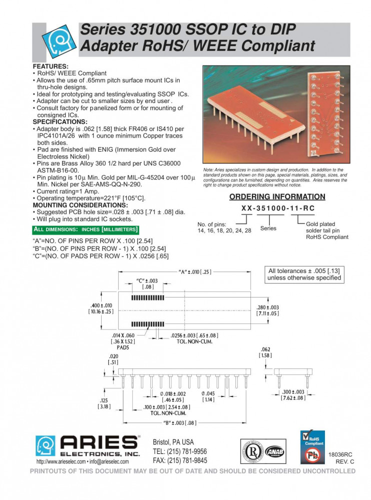 Technical drawing for LEA NETWORKS model 28-351000-11-RC