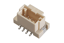 DuraClik Wire-to-Board Header, Single Row, Vertical, 4 Circuits, Tin (Sn) Plating, Blue for sale