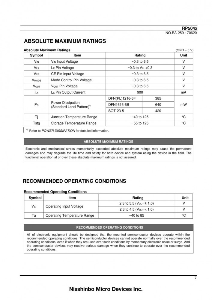 RP504 datasheet page 7
