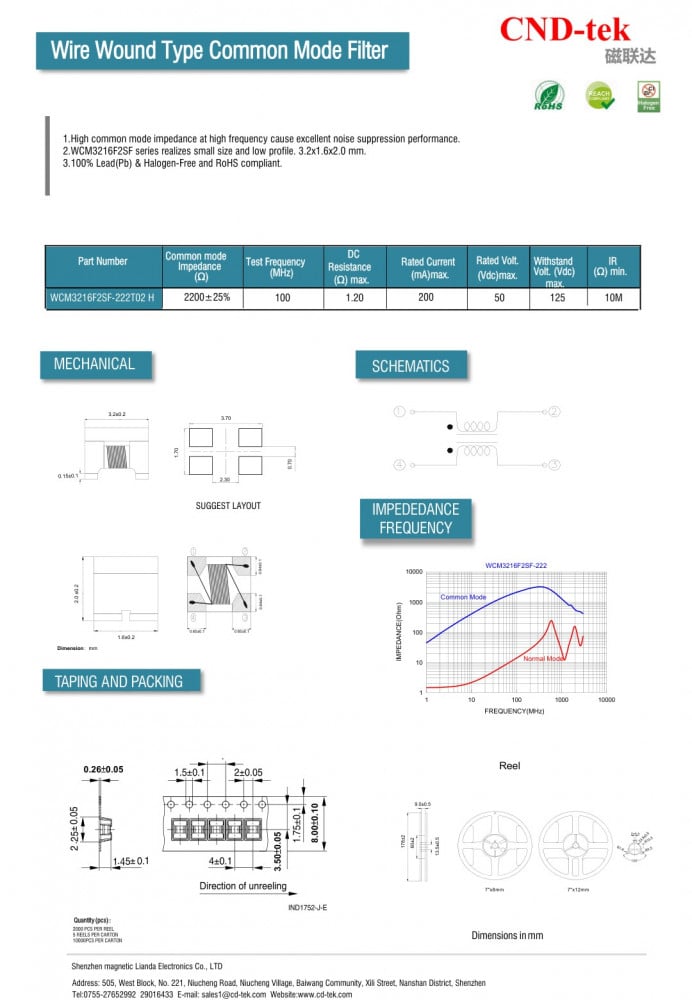 WCM3216F2SF-222T02 H technical document page