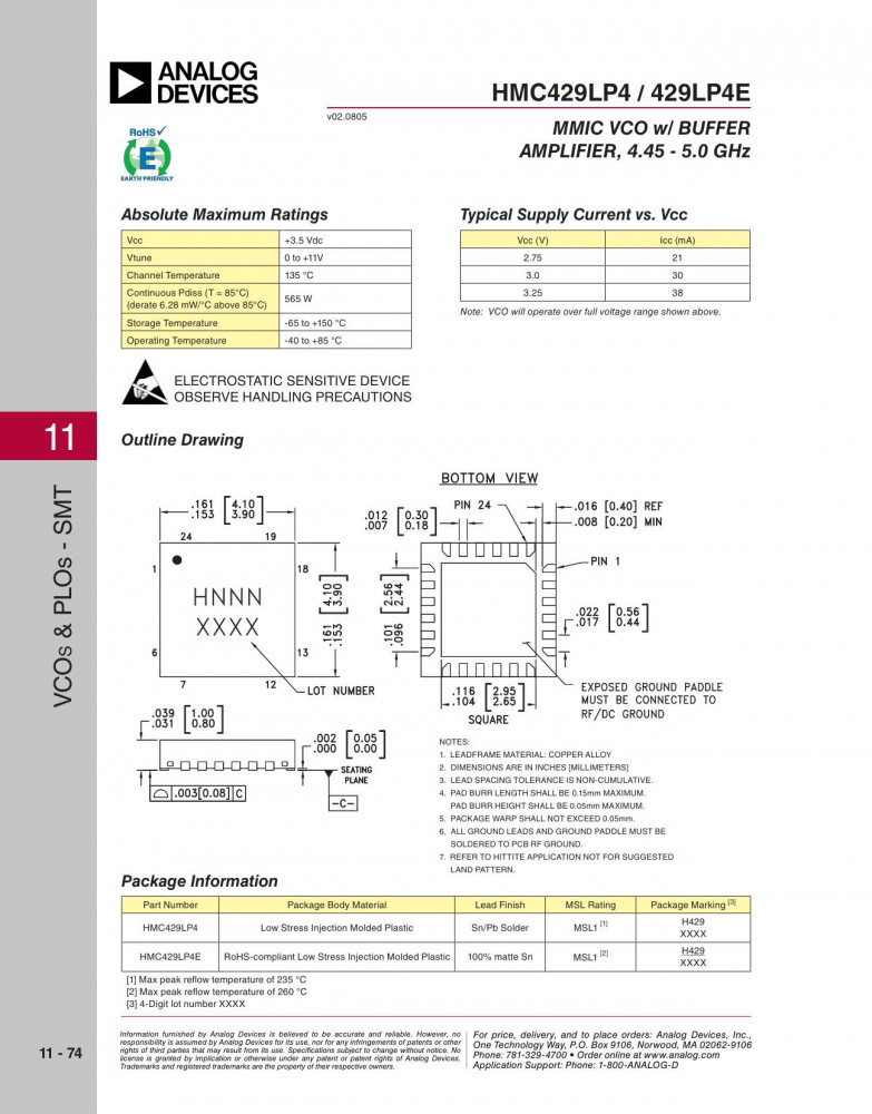 HMC429LP4E technical document page 3