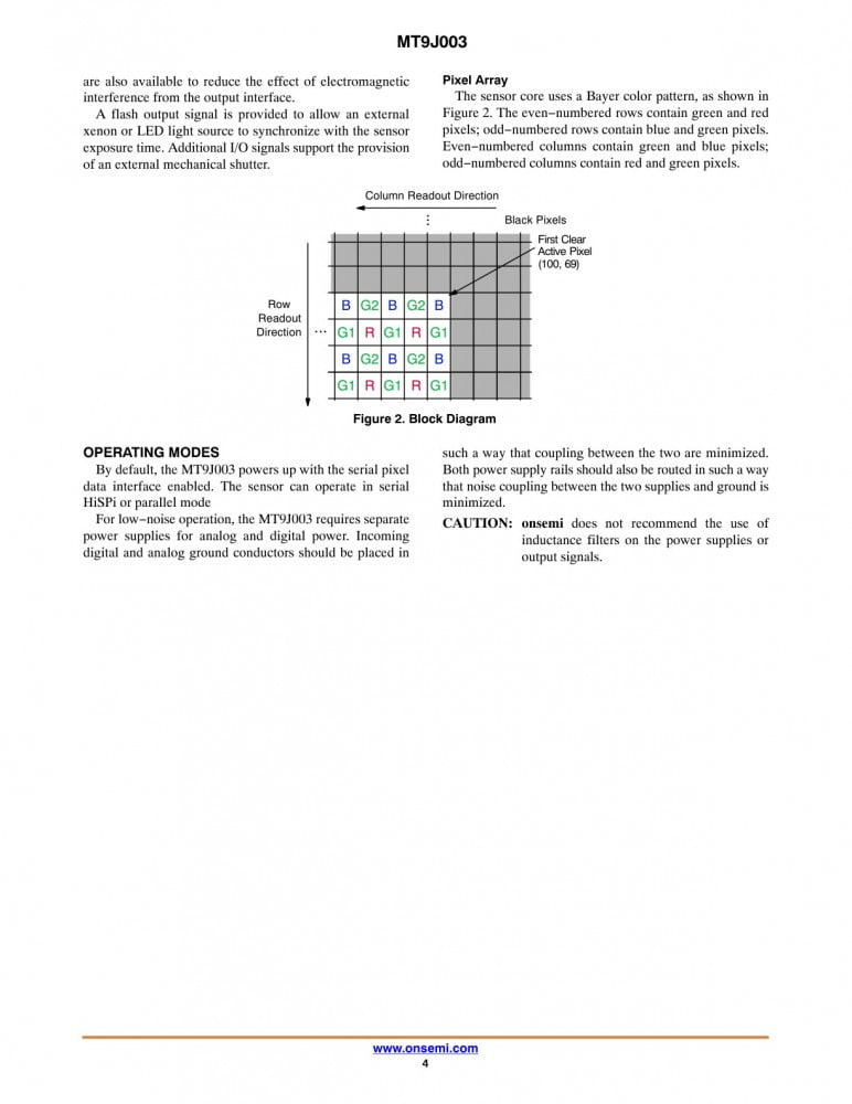 MT9J003 datasheet page 4