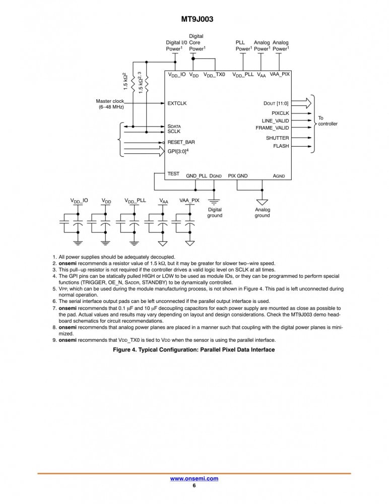 MT9J003 datasheet page 6