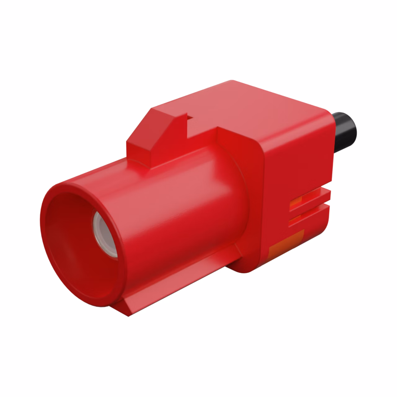 FAKRA Jack, Straight, Crimp, RG-316 / RG-174 Cable, Brass Body, Nickel (Ni) Plated, Keying Code L, Carmine Red, 50 Ohms for sale