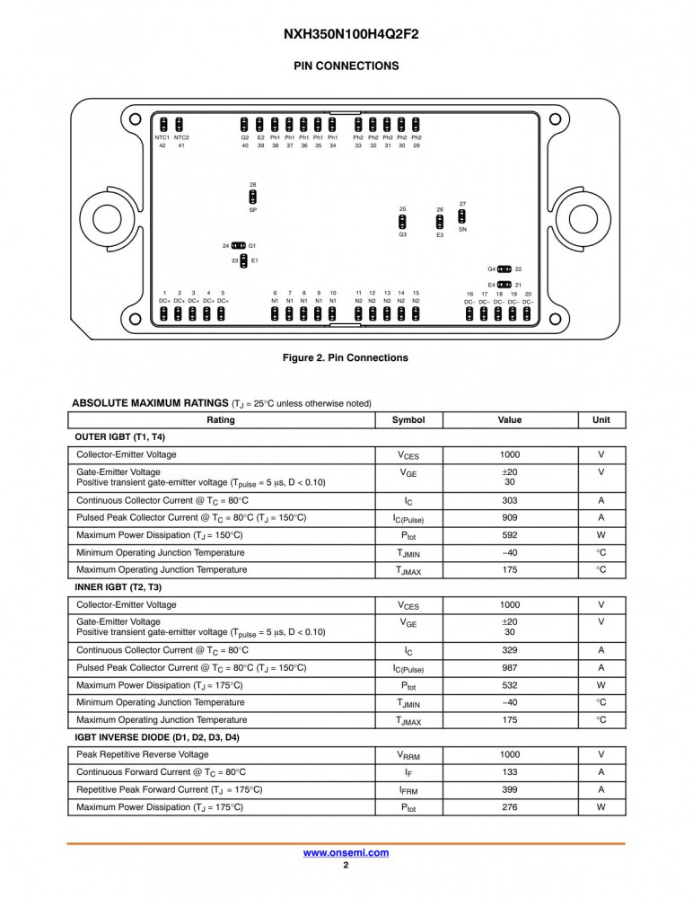 NXH350N100H4Q2 datasheet page 2