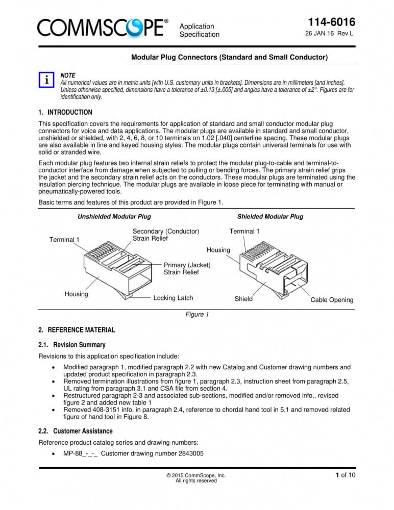 TE Connectivity modular plug specification page 1