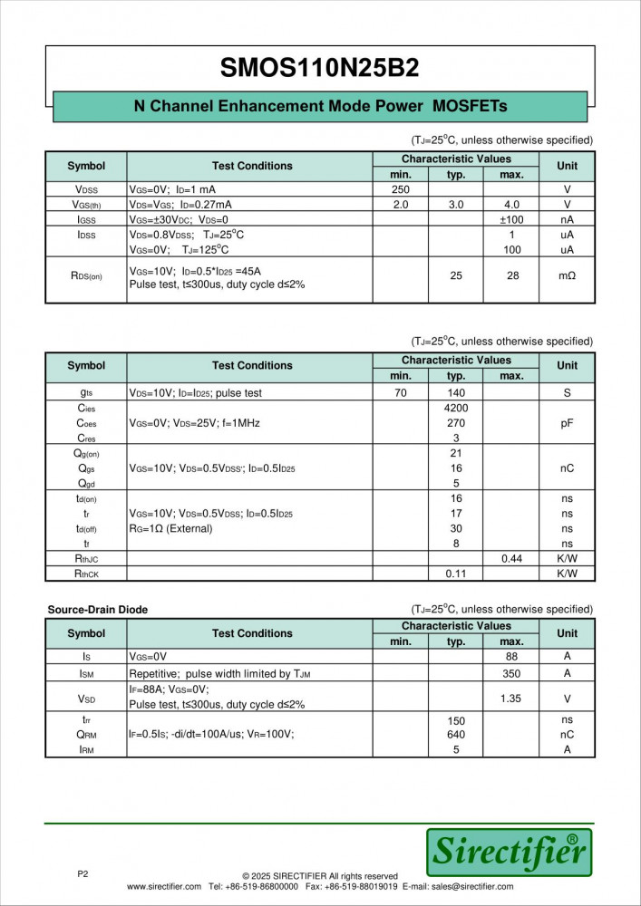 SMOS110N25B2 datasheet page 2