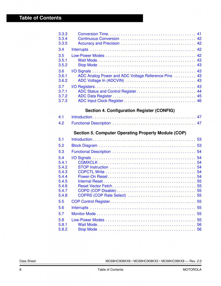 MC68HC908KX2CDW datasheet page 8