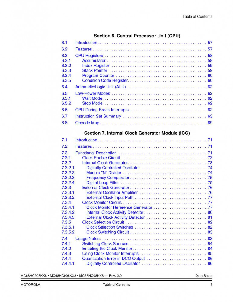 MC68HC908KX2CDW datasheet page 9