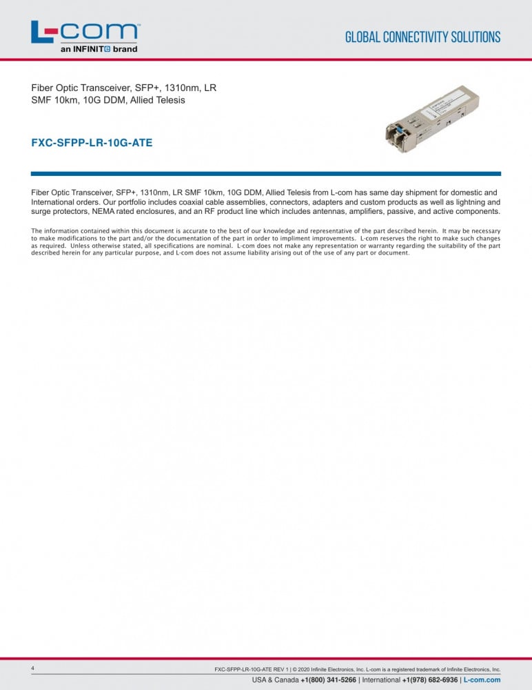 FXC-SFPP-LR-10G-ATE datasheet page 4