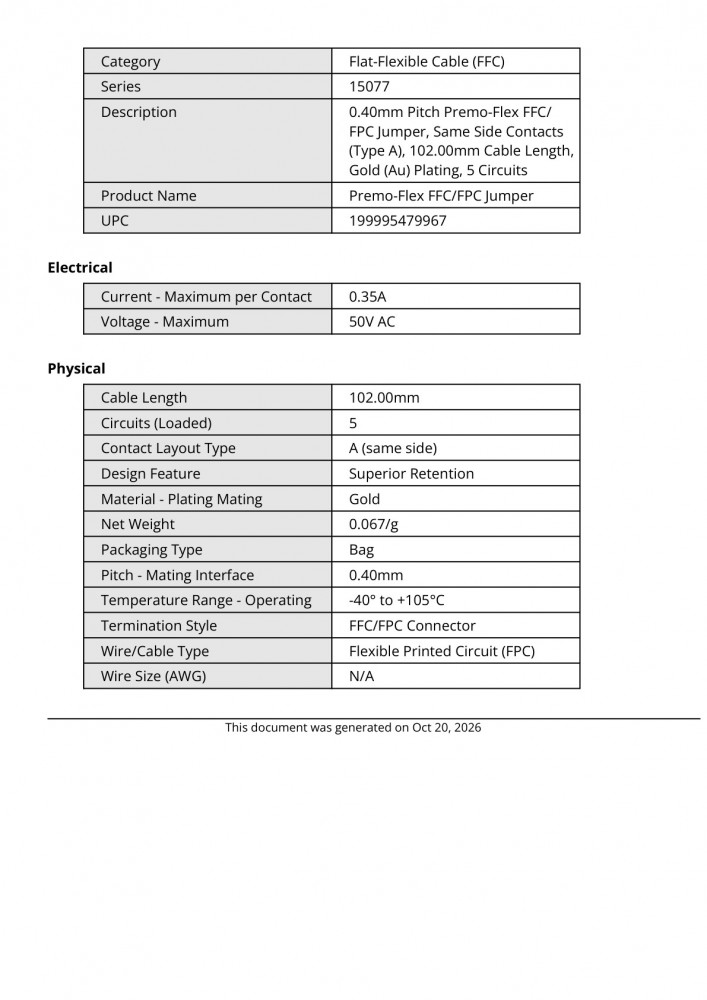 MOLEX technical document page 2 preview
