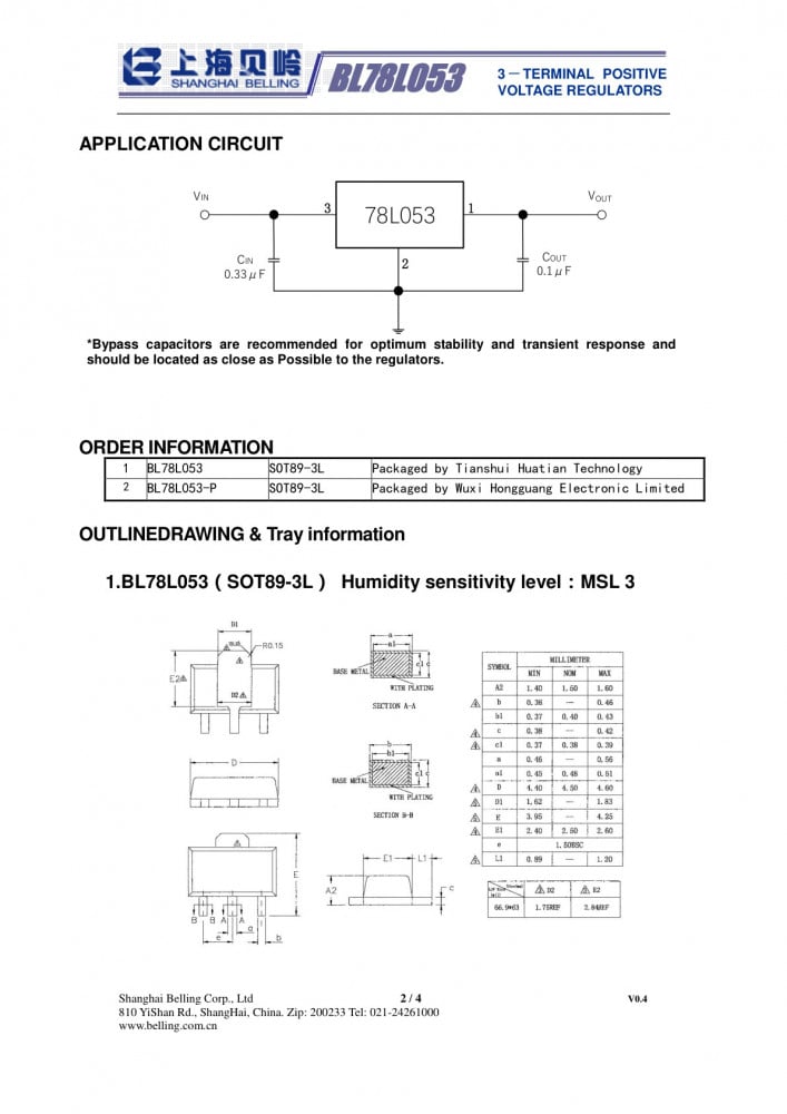 BL78L053 datasheet page 2