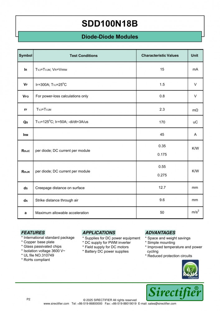 SDD100N12B datasheet page 2