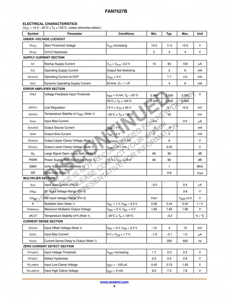 FAN7527B datasheet page 5