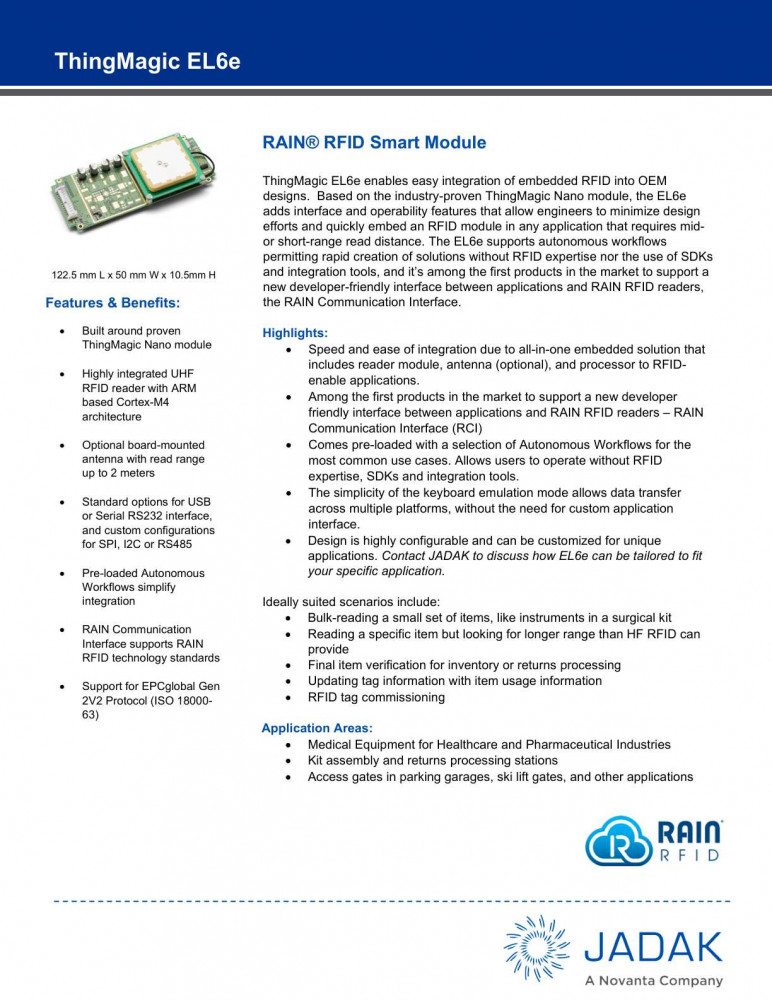 PLT-RFID-EL6E product documentation, page 1