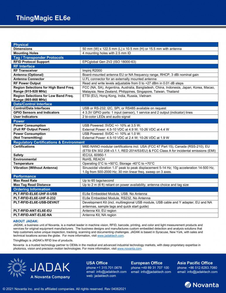 PLT-RFID-EL6E product documentation, page 2