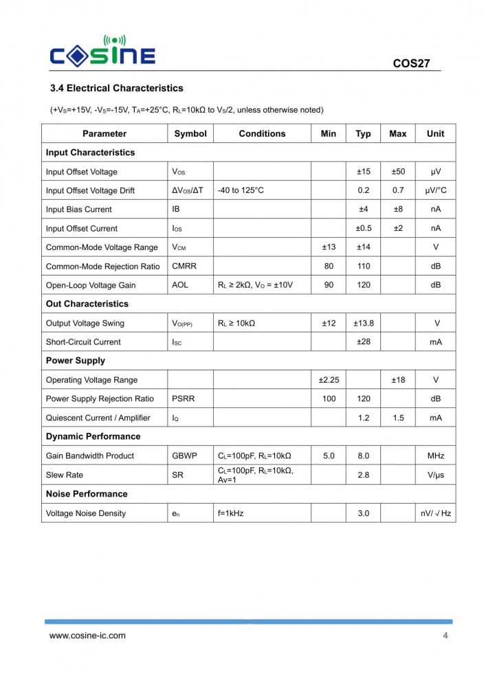 COS27SR datasheet page 4