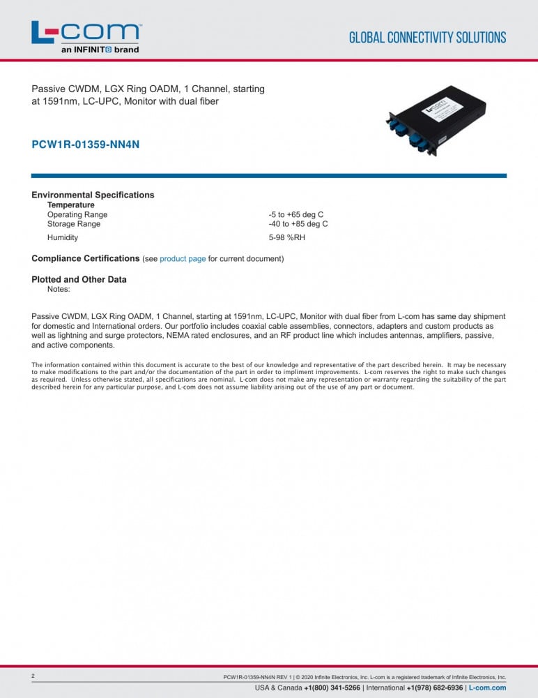 PCW1R-01359-NN4N technical document page 2