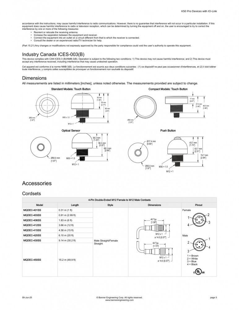 K50 product documentation page 5