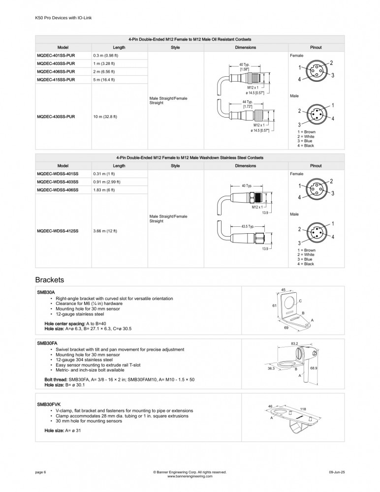 K50 product documentation page 6