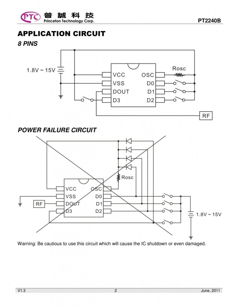 PT2240B-S datasheet page 2