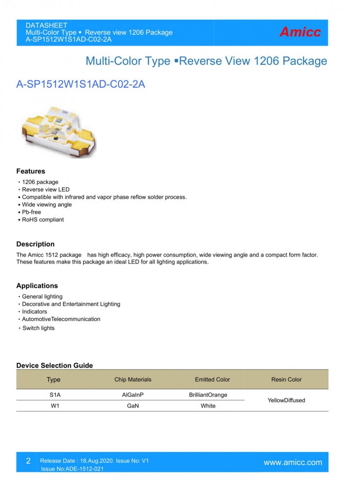 A-SP1512W1S1AD-C02-2A datasheet page 2