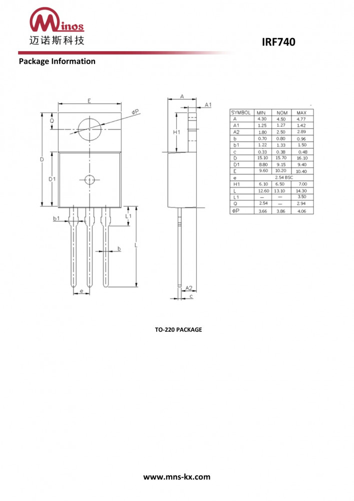 IRF740 datasheet page 3