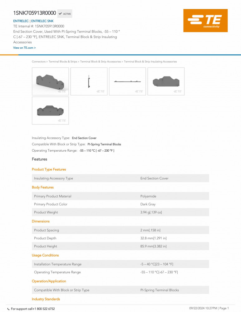1SNK705913R0000 technical document page 1