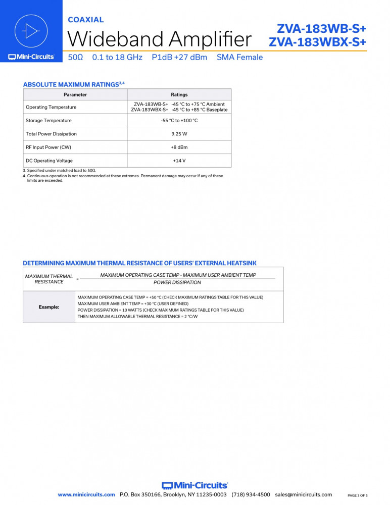 ZVA-183WBX-S+ datasheet page 3