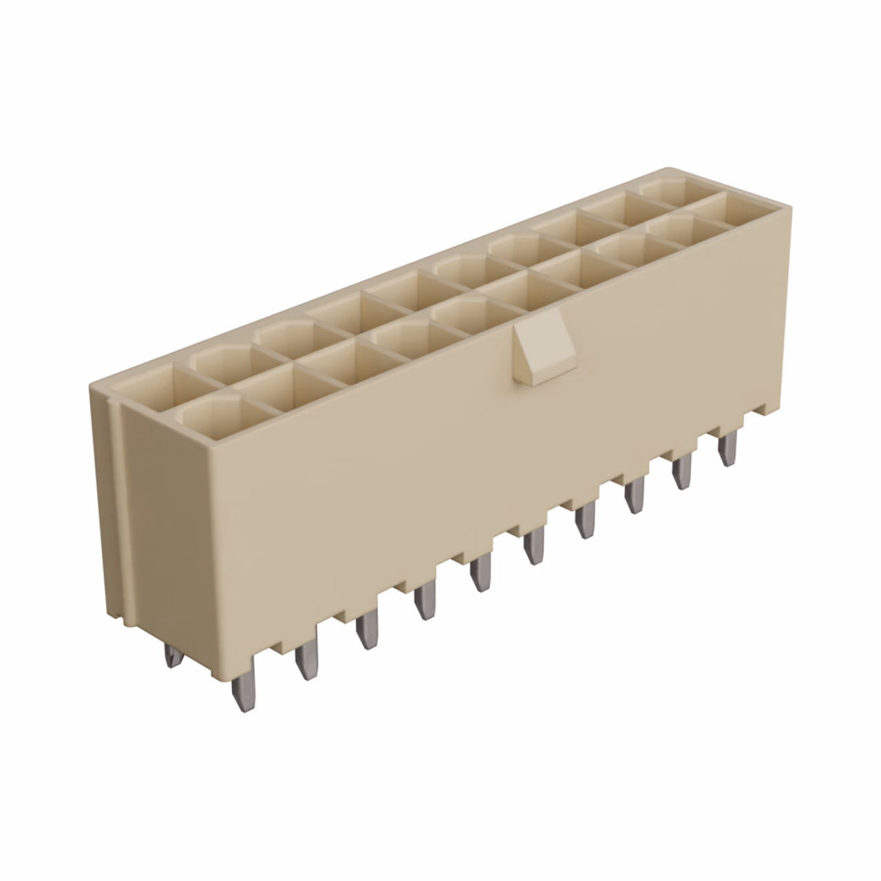 Mini-Fit HCS Header, 4.20mm Pitch, Dual Row, Vertical, with Snap-in Plastic Peg PCB Lock, 10 Circuits, Nylon 6/6 94V-0, Matte Tin (Sn) Plating, without Drain Holes